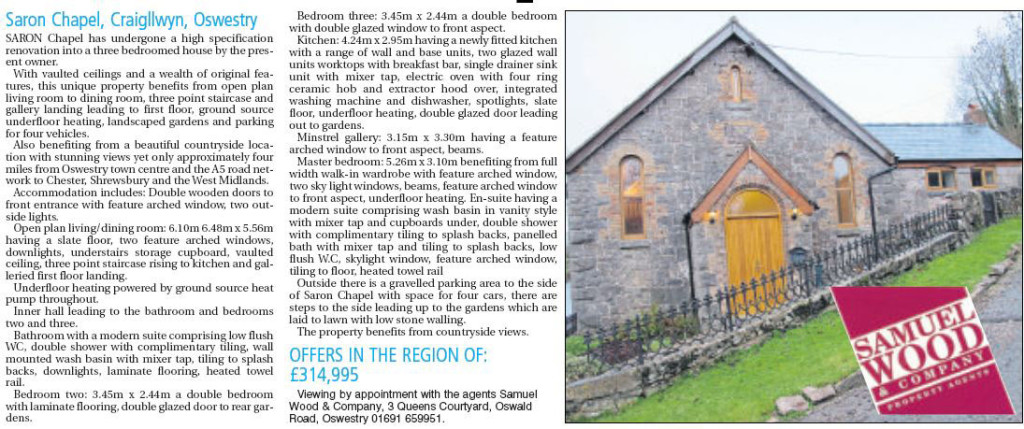 OSW-NP-L-17-14 – Saron Chapel For Sale - Oswestry Family & Local ...