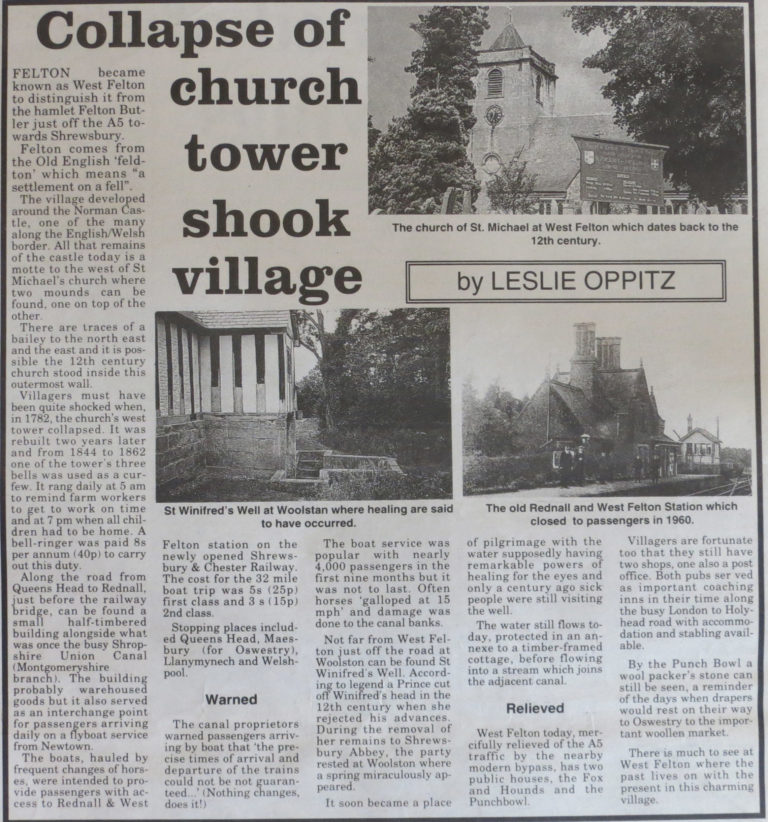 OSW-NP-W-12-25 – History Of West Felton - Oswestry Family & Local ...
