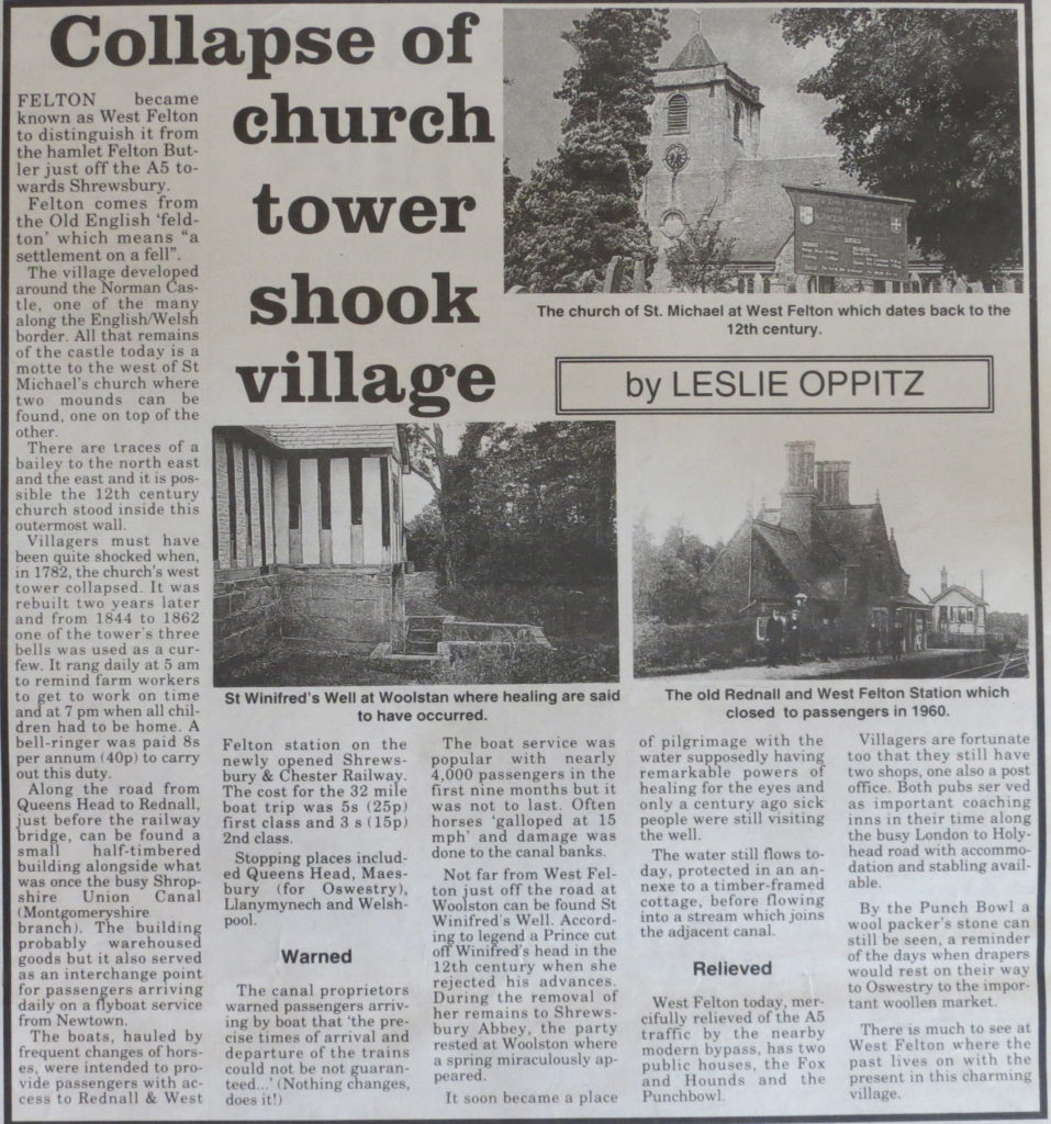 OSW-NP-W-12-25 – History Of West Felton - Oswestry Family & Local ...